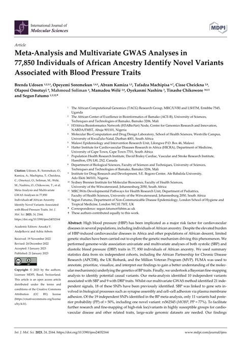 Pdf Meta Analysis And Multivariate Gwas Analyses In 77850