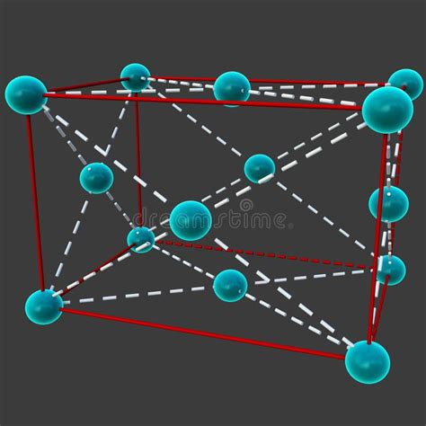 Face Centered Cubic Fcc Unit Cell Stock Illustration Illustration Of Biochemistry Science