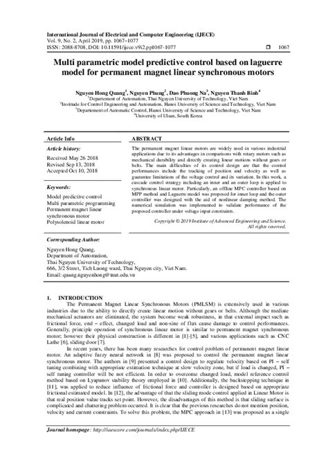 Pdf Multi Parametric Model Predictive Control Based On Laguerre Model For Permanent Magnet