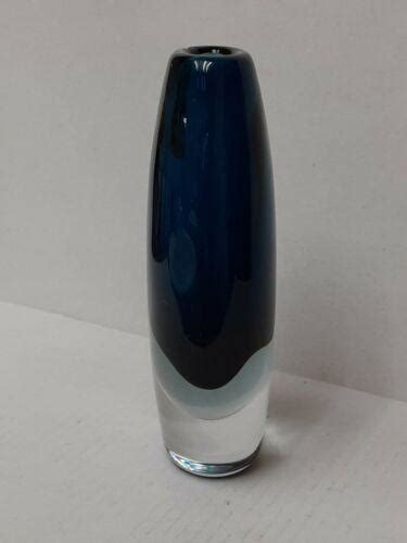 Kosta Vicke Lindstrand Sommerso Blue Glass Vase Signed Kosta Lh 1827 3864600676