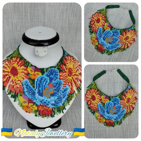 Квіткове кольє колье з бісеру — ціна 400 грн у каталозі Кольє і намиста Купити аксесуари за