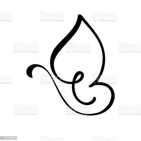 손으로 그려진 나비 서 예 로고 미용 화장품 개념입니다 생태 벡터 요소입니다 결혼식과 휴일 일 인사말 카드 스파에 대 한 그림 에코 아이콘 디자인 나비에 대한 스톡 벡터