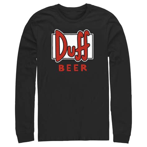 Mens The Simpsons Duff Beer Logo Long Sleeve Shirt Black Small