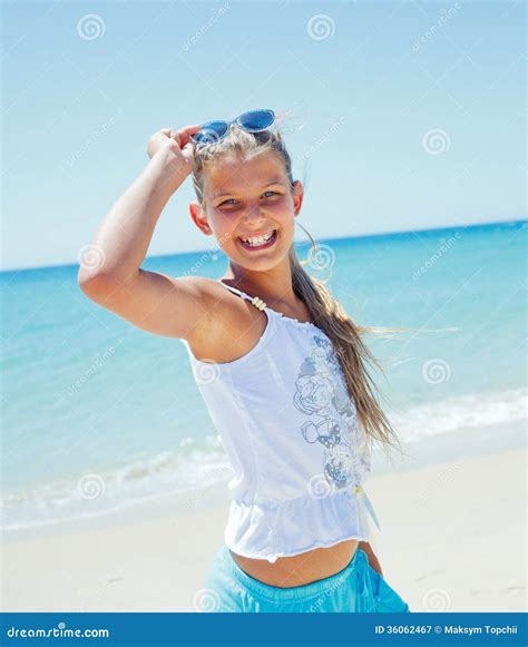 Cute Girl On The Beach Stock Image Image Of People Coast 36062467