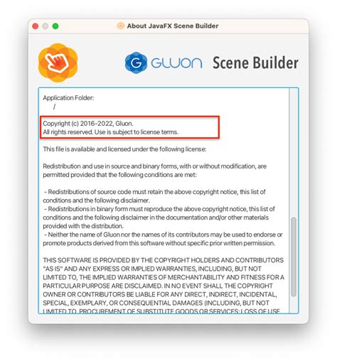 about dialog shows outdated license date · issue 635 · gluonhq