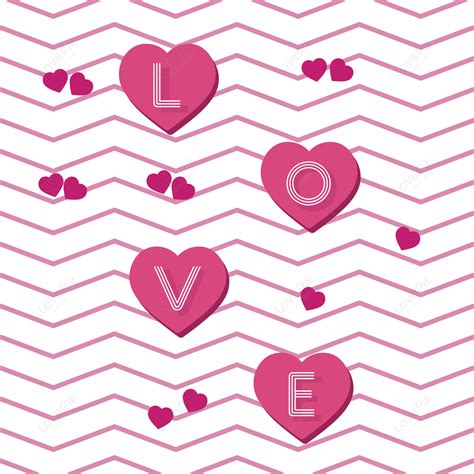 물결 선 배경에 사랑 발렌타인 데이 일러스트 무료 다운로드 Lovepik