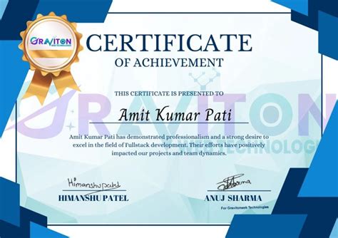Amit Kumar Pati On Linkedin Fullstackdevelopment Internship Gravitonwebtechnology Techjourney