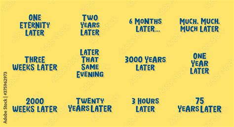 One Year Later Twenty Years Later One Eternity Later Vector Text