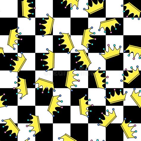 Crown Seamless Pattern On White Background Paper Print Design