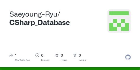 Github Saeyoung Ryucsharpdatabase