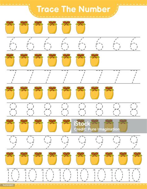 번호를 추적합니다 잼으로 번호 추적 교육 어린이 게임 인쇄 가능한 워크 시트 벡터 일러스트 레이 션 0에 대한 스톡 벡터 아트 및 기타 이미지 Istock