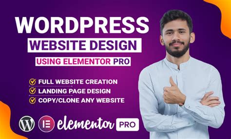 create wordpress website or landing page design using elementor pro by