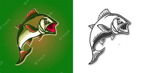 점프 물고기 벡터 일러스트 레이 션 세트 프리미엄 벡터