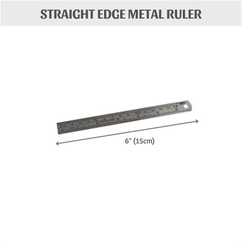 Straight Edge Metal Ruler Stainless Steel Ruler 6 Inch Colorway Arts