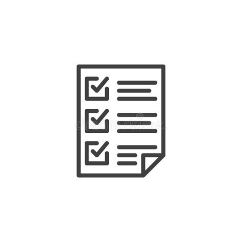 Checklist With Checkbox Line Icon Stock Illustration Illustration Of Clipboard Sign 373571449