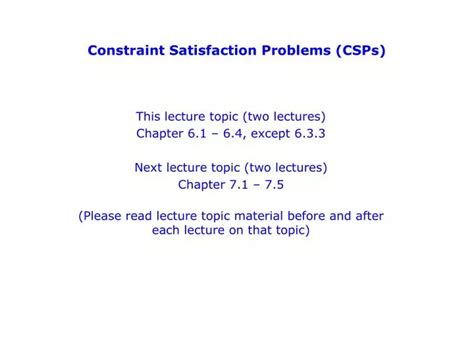 Ppt Constraint Satisfaction Problems Csps Powerpoint Presentation