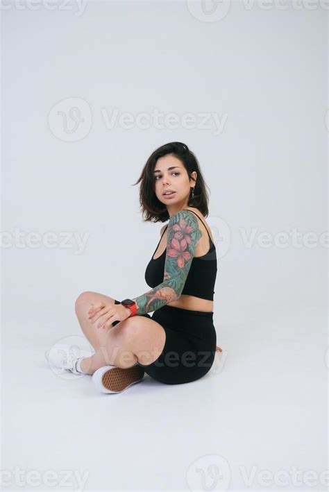 Beautiful Young Female Model In Isolated Studio Setting 11751399 Stock