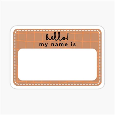 Hello My Name Is 14 Name Tag Blank Sticker For Sale By Puffinka Redbubble