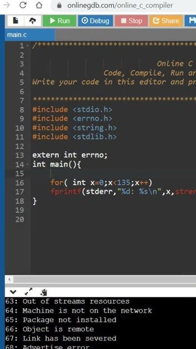 errno h library shorts error coding youtube
