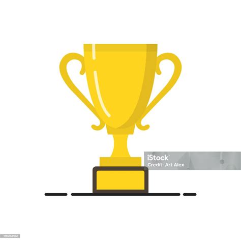 골든 위너 컵 트로피 컵 평면 만화 아이콘입니다 벡터 그림입니다 1위에 대한 스톡 벡터 아트 및 기타 이미지 1위 Championship 경기 스포츠 Istock