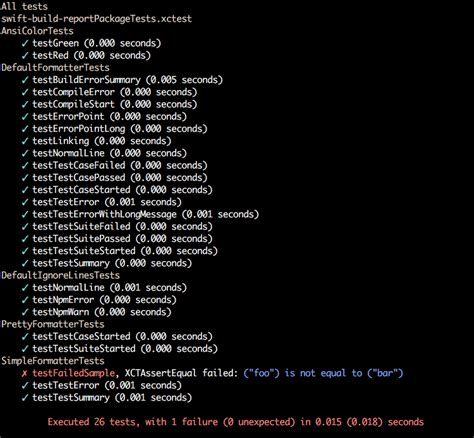 Github Tokoromswift Build Report Support Swift Buildtest With Pretty Format And Error Report