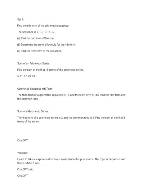 Questions Sequence And Series Pdf