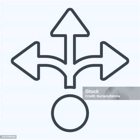 아이콘 대안 선택 기호와 관련이 있습니다 선 스타일 간단한 일러스트레이션 결정에 대한 스톡 벡터 아트 및 기타 이미지 결정