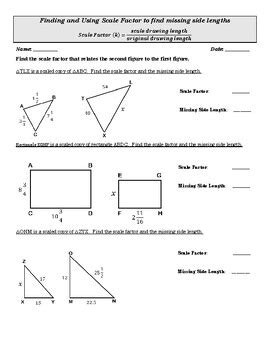 Finding And Using Scale Factor To Find Missing Side Lengths TPT