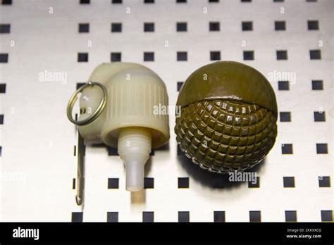 Fragmentation Combat Grenade Disassembled Close Up Stock Photo Alamy