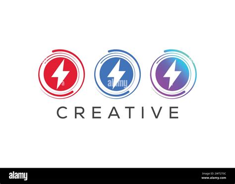 Minimal Thunder Logo Vector Template Modern Thunder Icon Stock Vector