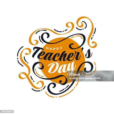 낙서 스타일로 해피 스승의 날 레터링 스승의 날 타이포그래피 카드 포스터 및 인쇄에 사용할 수 있습니다 감사합니다에 대한 스톡