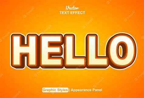 Premium Vector Hello Text Effect With Graphic Style And Editable