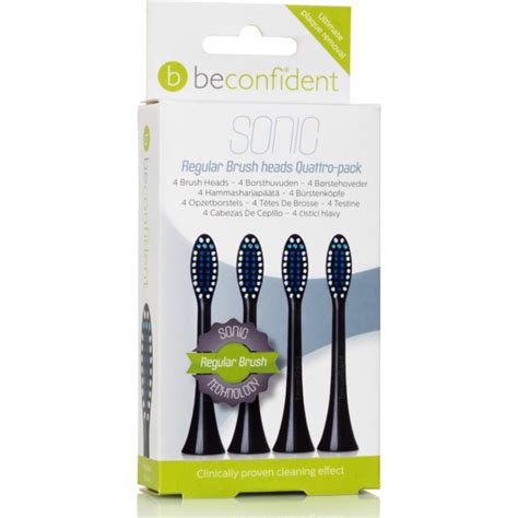 Köp Beconfident Sonic Tandborsthuvud 4 St Regular Black På