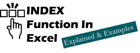 How To Use INDEX Function In Excel EFinancialModels