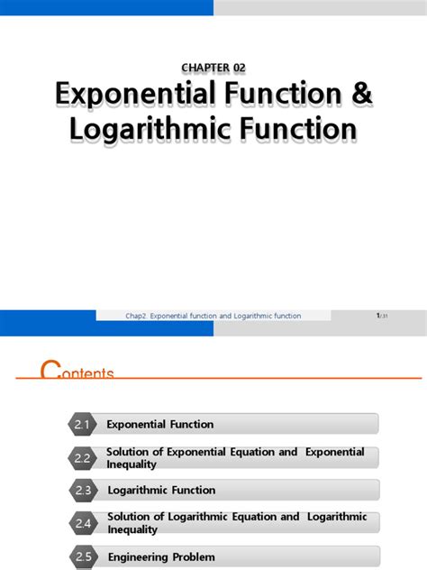 Chap2 Exponential And Logarithmic Function Pdf Logarithm
