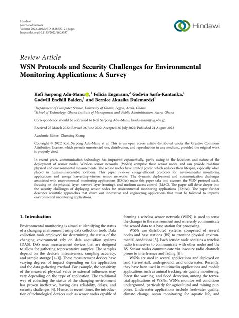 Pdf Wsn Protocols And Security Challenges For Environmental