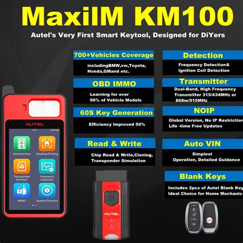 Autel MaxiIM KM Key Fob Programmer Immobilizer Tool With Bluetooth VCI IKEYs IMMO