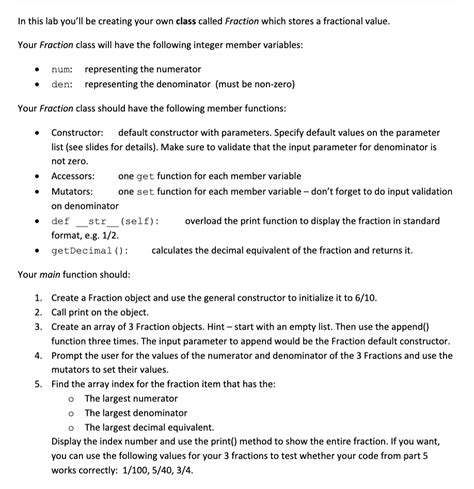 Solved In This Lab Youll Be Creating Your Own Class Called