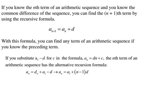 Ppt Arithmetic Sequences And Partial Sums Powerpoint Presentation