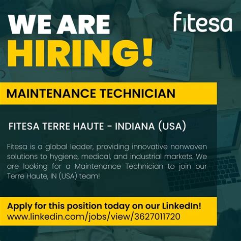 Fitesa On Linkedin Hiring Team Jobopening Maintenancetechnician Terrehaute
