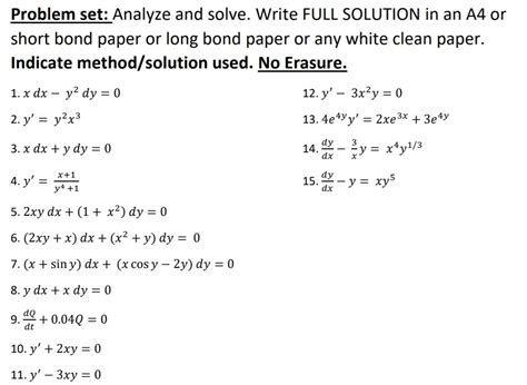 Solved Problem Set Analyze And Solve Write Full Solution