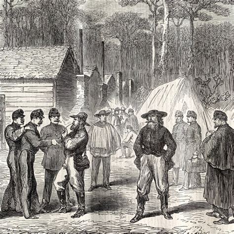 Large Antique Us Civil War Print Confederate Prisoners At Etsy