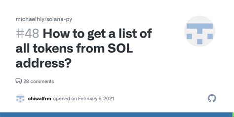 how to get a list of all tokens from sol address · issue 48 · michaelhly solana py · github