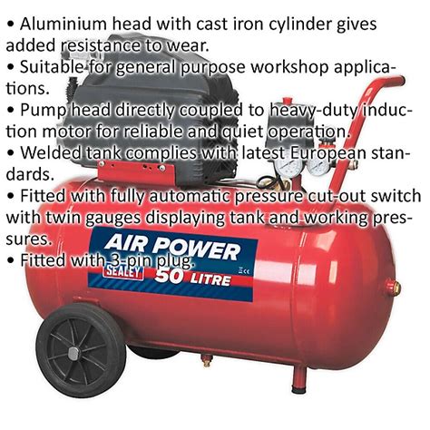 50 Litre Direct Drive Air Compressor With 2hp Motor And Automatic