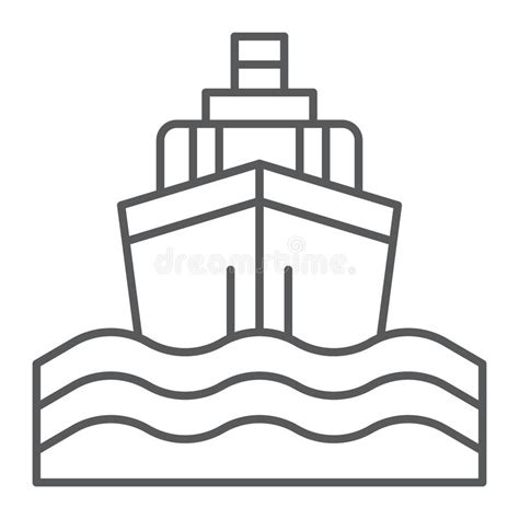 Yacht Boat Trip Thin Line Icon Journey And Cruise Ship Sign Vector Graphics A Linear Pattern