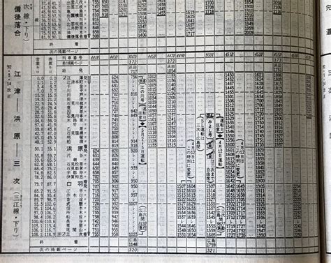 アルベース on Twitter 1992年3月号の時刻表からこちらは三次口からSLみよし号が乗り入れていたただしSLが牽くのは芸備