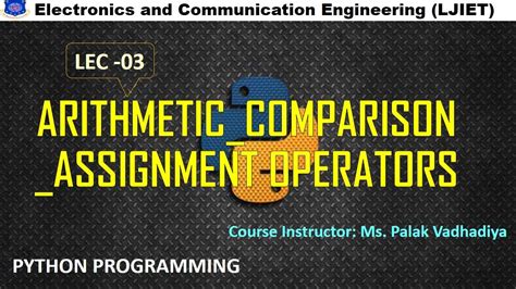 Session 03 Pp Arithmetic Comparison Assignment Operators Youtube