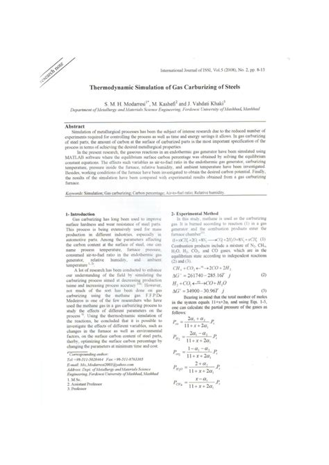 PDF Thermodynamic Simulation Of Gas Carburizing Of Steels