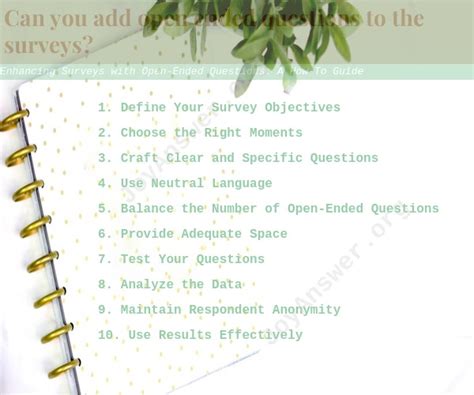 Enhancing Surveys With Open Ended Questions A How To Guide JoyAnswer Org