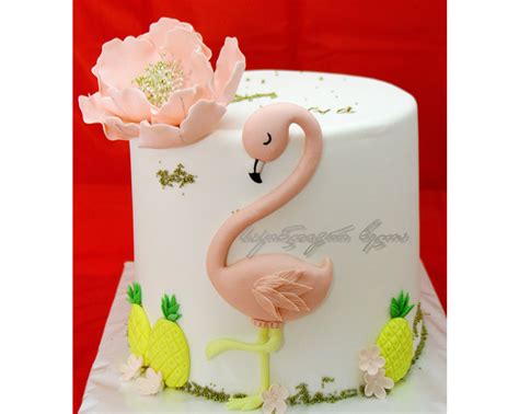 Belastorti Ge ტორტები საბავშვო ფლამინგო და ყვავილი